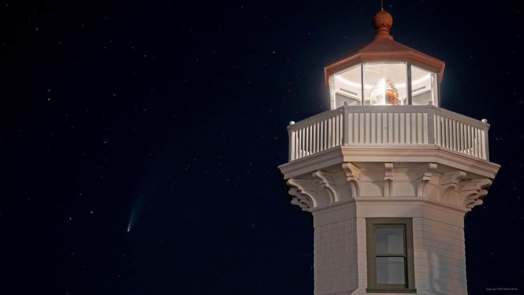 Comet NEOWISE Glimpsed Over Lighthouse - Mukilteo Historical Society